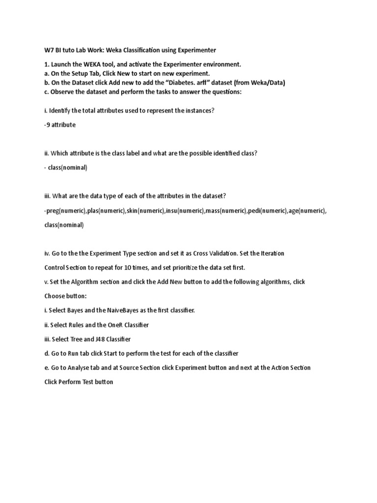 W7 Weka Experimenter | PDF | Cross Validation (Statistics) | Statistical Classification