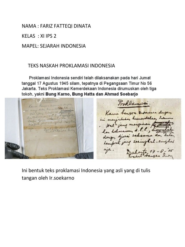 Teks Proklamasi Fariz | PDF