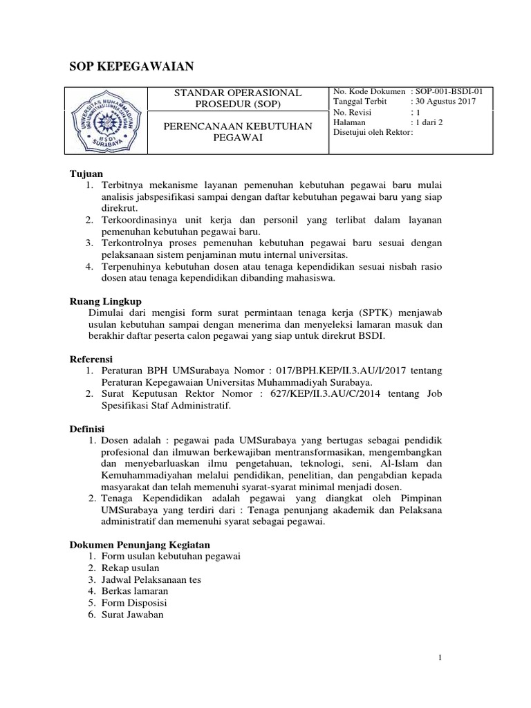 Sop Bsdi 2017 1 | PDF