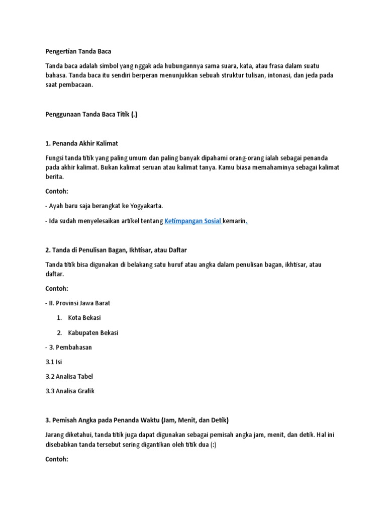 Materi Pemakaian Tanda Baca | PDF