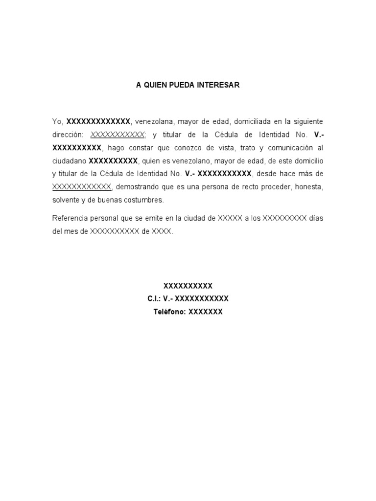 Modelo Referencia Personal. | PDF