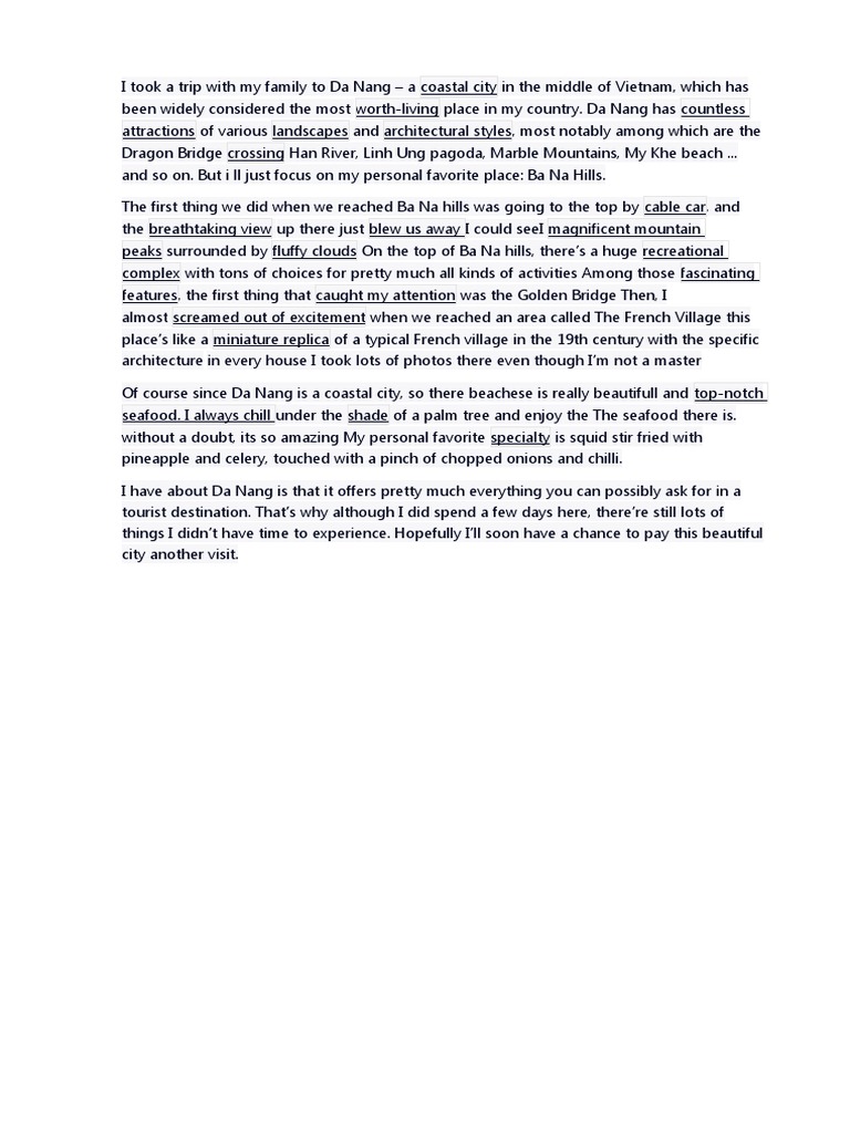 I Took A Trip With My Family To Da Nang | PDF