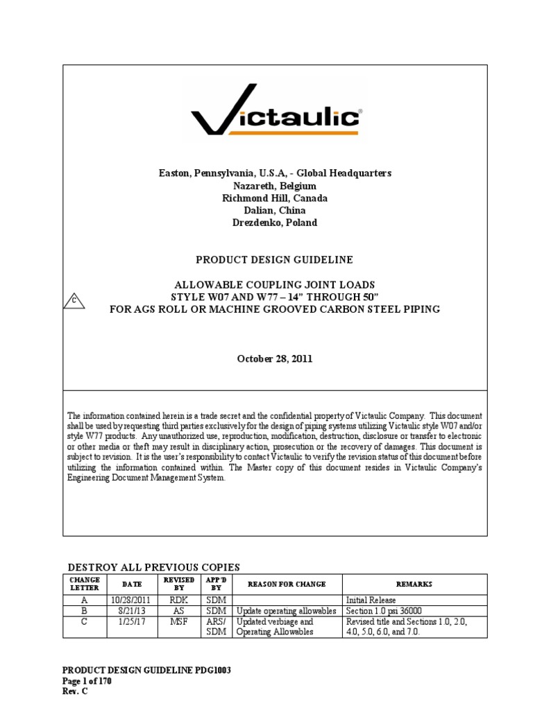 Product Design Guideline W07 & W77 | PDF | Pipe (Fluid Conveyance) | Stress (Mechanics)