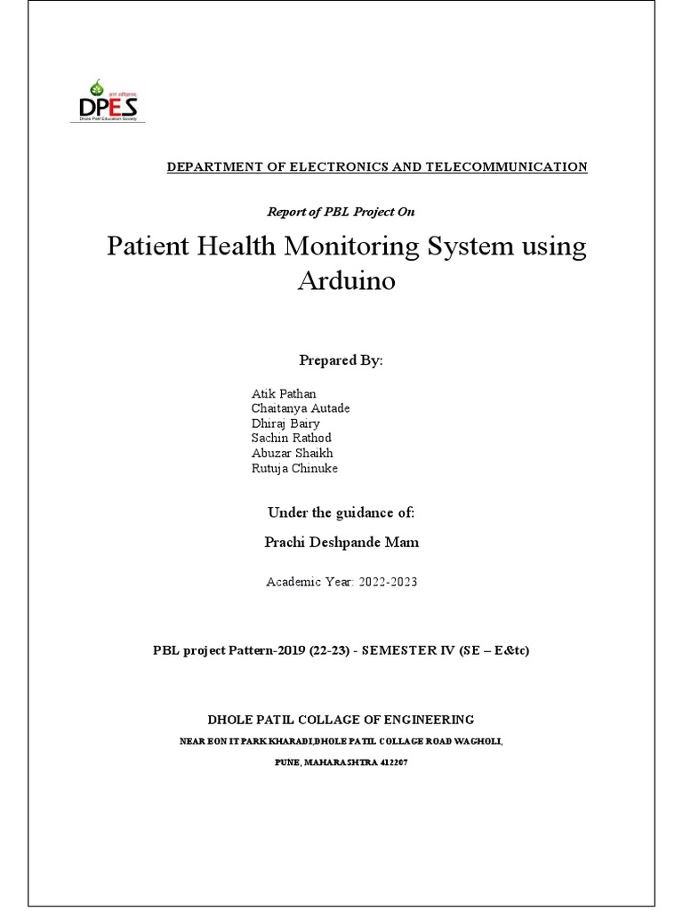 Patient Health Monitoring System | PDF