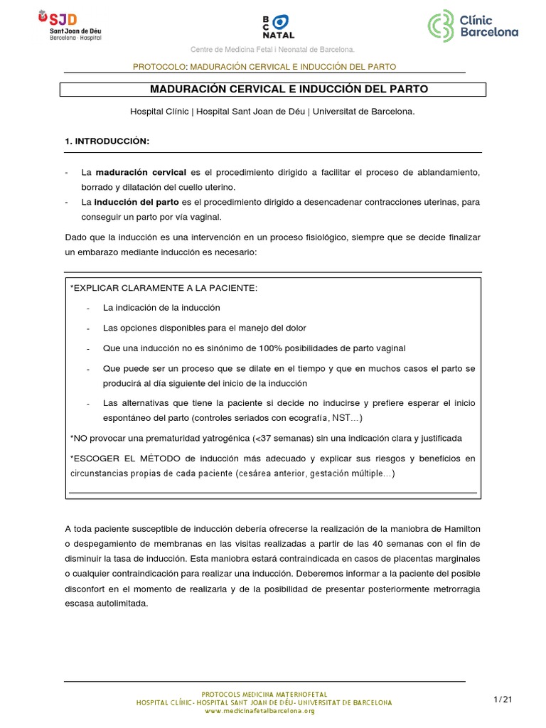 Inducción Del Parto | PDF | Parto | Maternidad