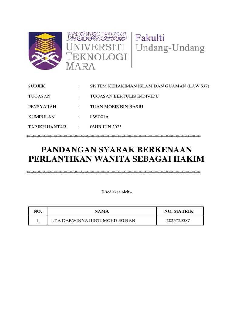 Written Assignment Ind Islamic Judicial | PDF