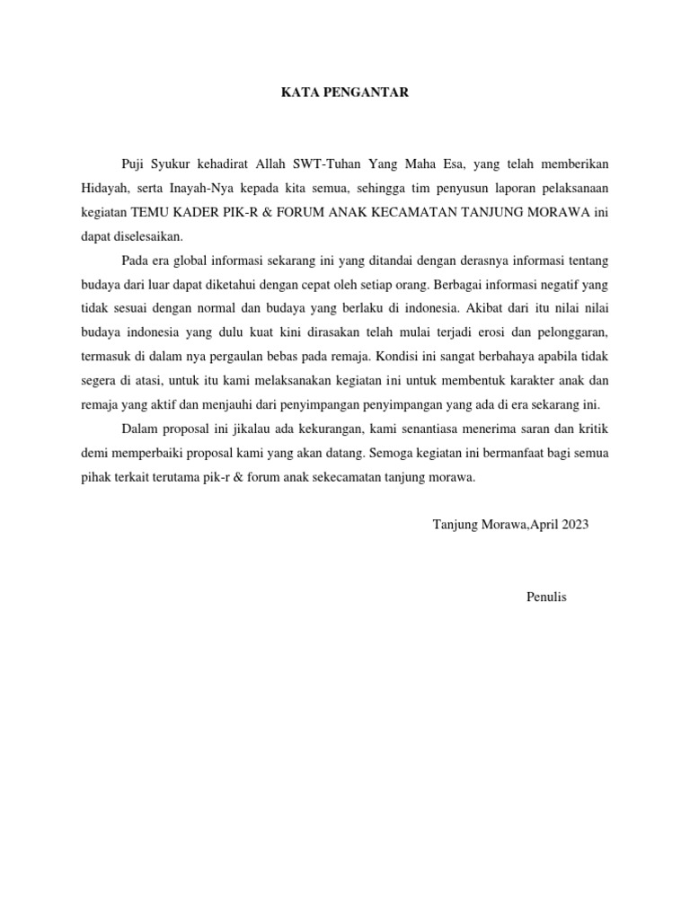 Proposal Pik R TG Morawa | PDF