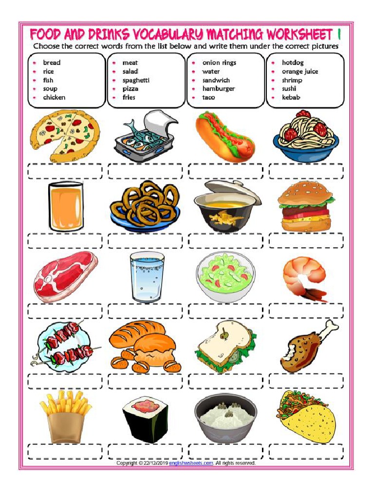 Food Vocabulary | PDF