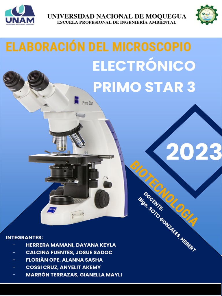 Informe Elaboración De Maquetas de Microscopio Electrónico Primo Star 3 ...