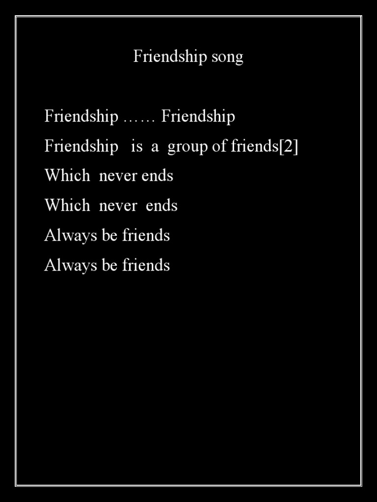 Friendship Song | PDF