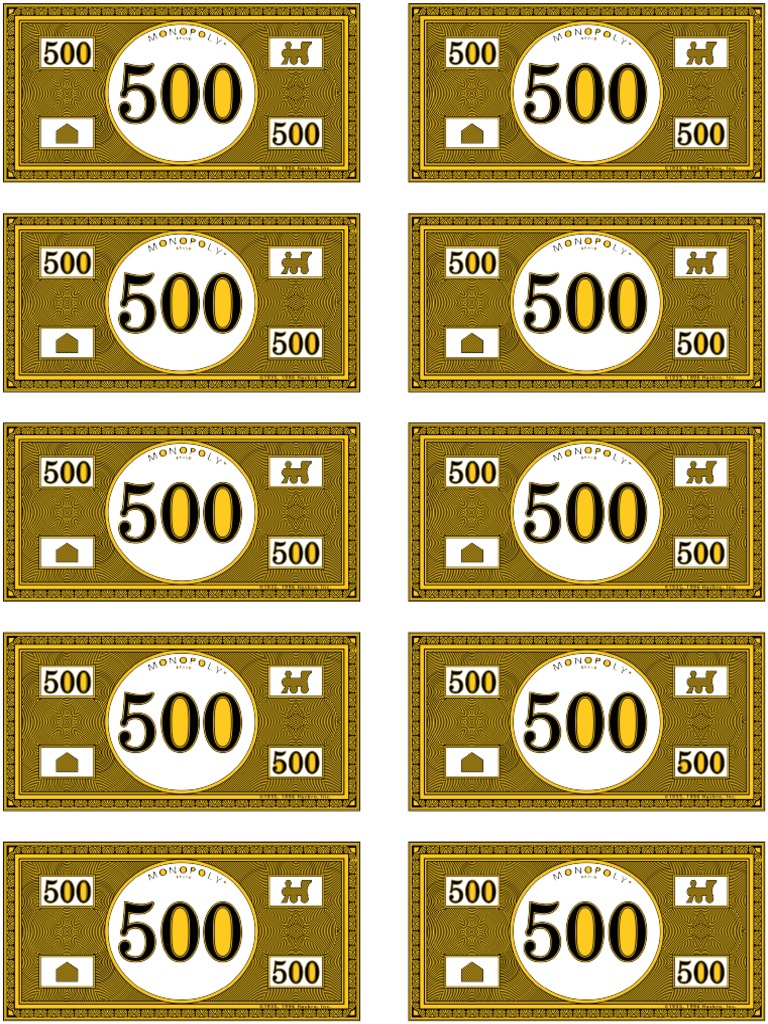 Monopoly Money Five Hundred Dollar | PDF