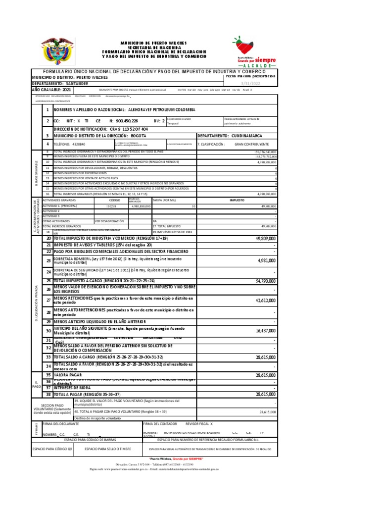 Formulario Unico Nacional 2021 | PDF | Impuestos | Economias