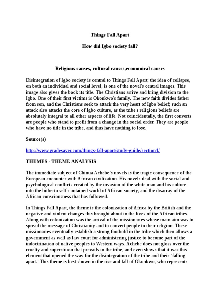 Things Fall Apart | PDF | Social Science | Religion & Spirituality