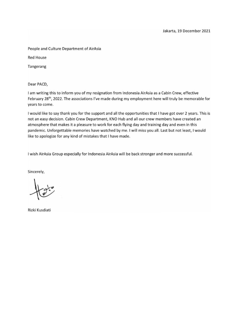 Resignantion Letter | PDF