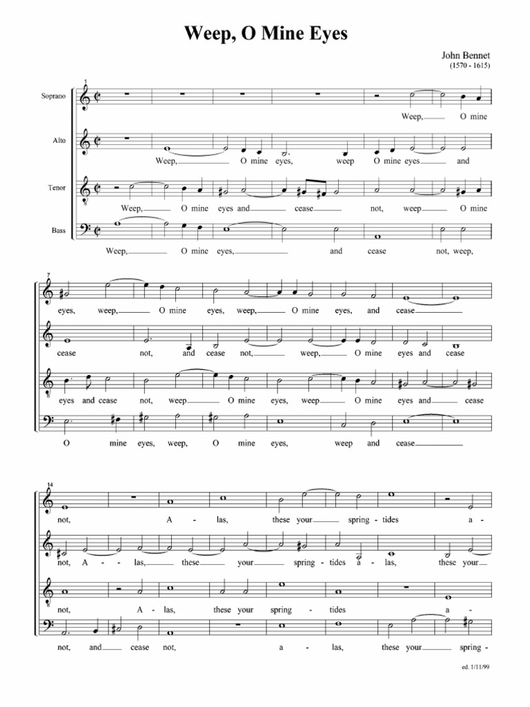BENNET Weep, o Mine Eyes (Edit) | PDF