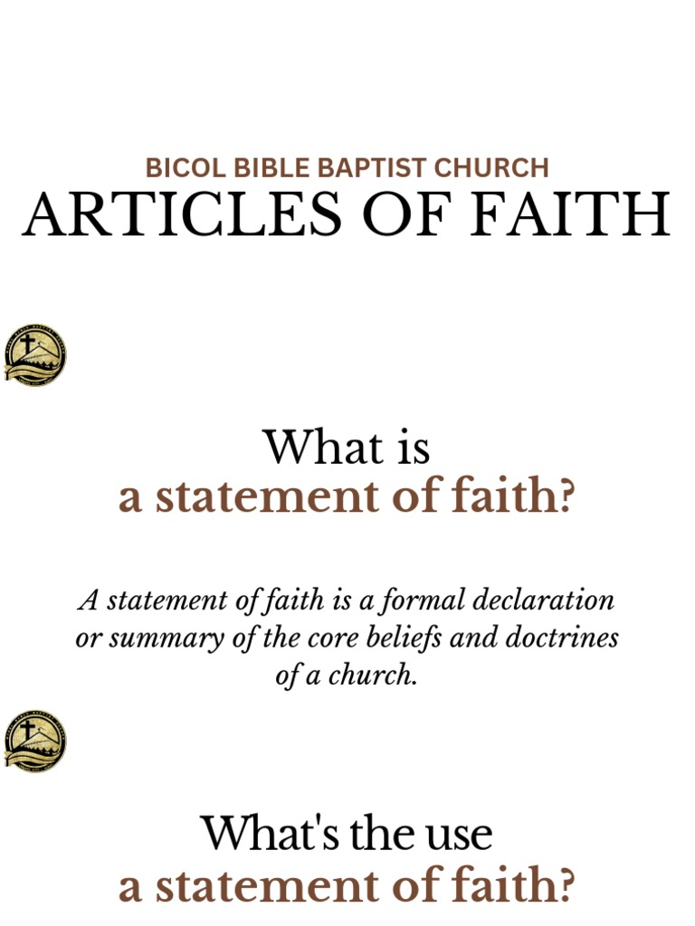 ARTICLES OF FAITH Part 2 | PDF | Biblical Inerrancy | Trinity