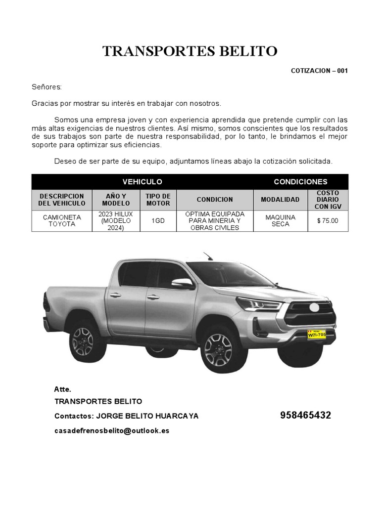 Transportes Belito | PDF | Tecnología