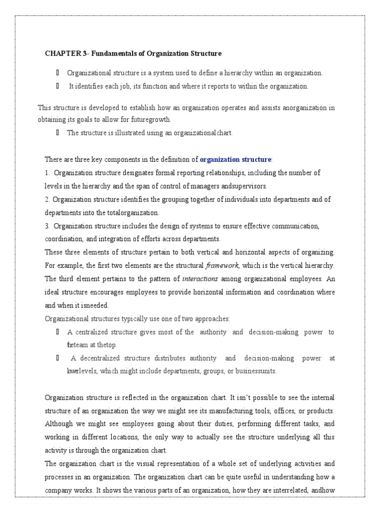 CHAPTER 3 Organization Theory | PDF | Organizational Structure ...