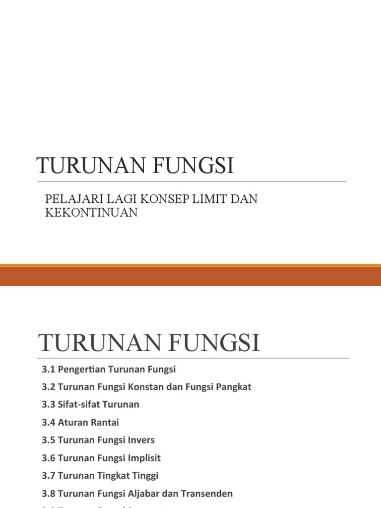 Panduan Lengkap Turunan Fungsi | PDF