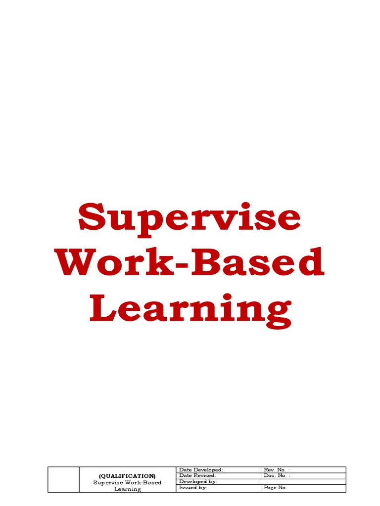 SUPERVISE-WORK-BASE-TEMPLATES | PDF | Learning | Vocational Education