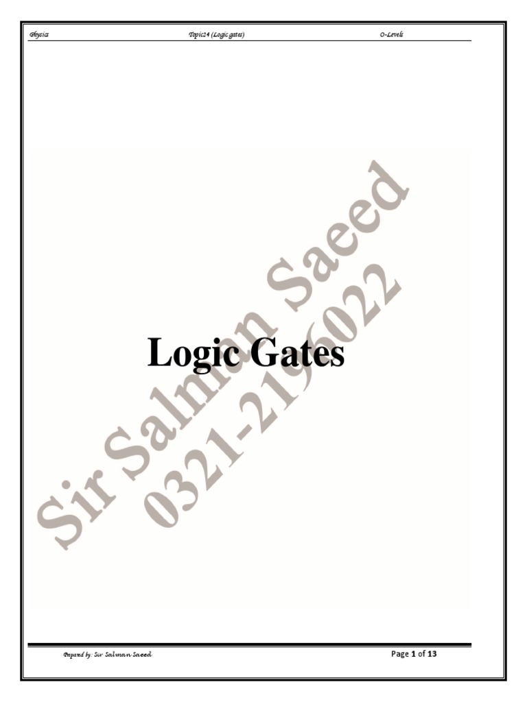 24.2 Logic Gates | PDF | Logic Gate | Mathematical Logic 24.2 Logic Gates | PDF | Logic Gate | Mathematical Logic