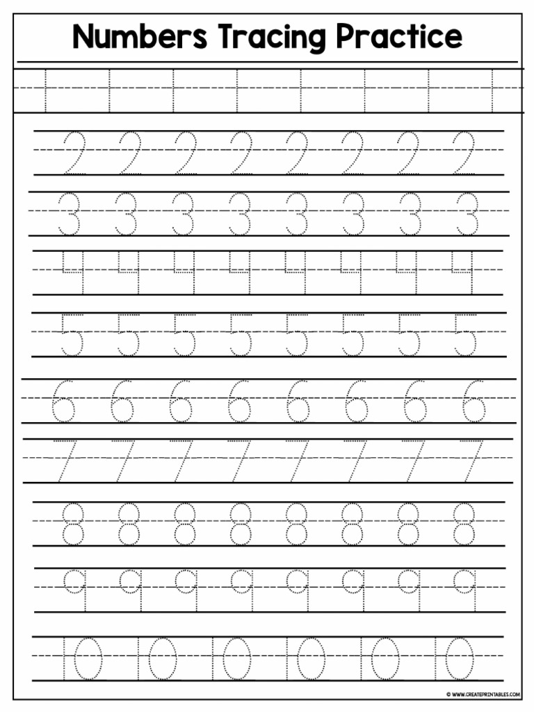 Numbers - Tracing - Practice FB98 817B 573A | PDF