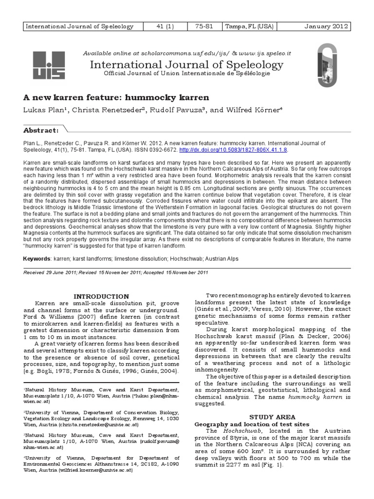 Hummocky Karren: New Karst Feature | PDF | Glacier | Limestone