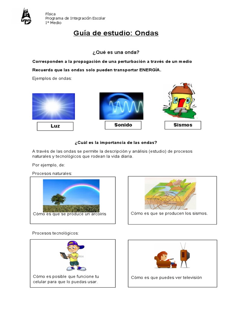 Guía Estudio Ondas | PDF | Olas | Oscilación
