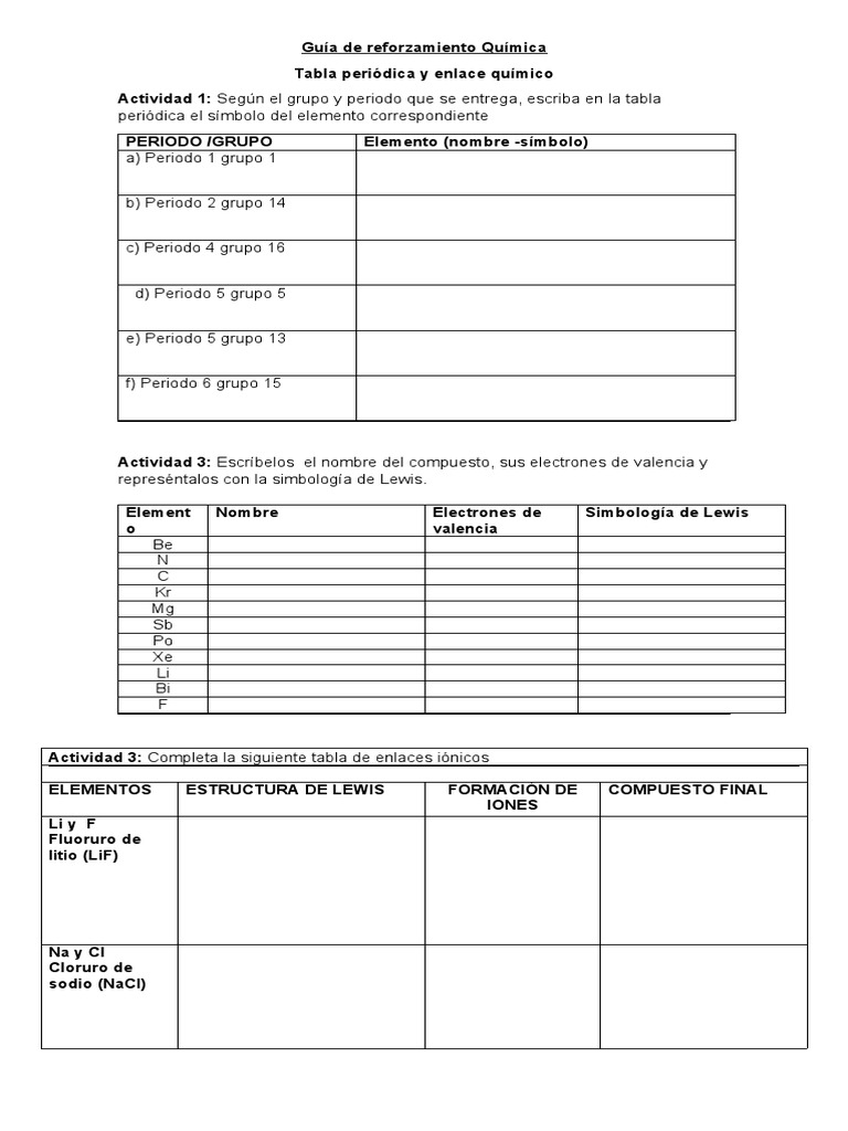 Guía de Reforzamiento Química | PDF