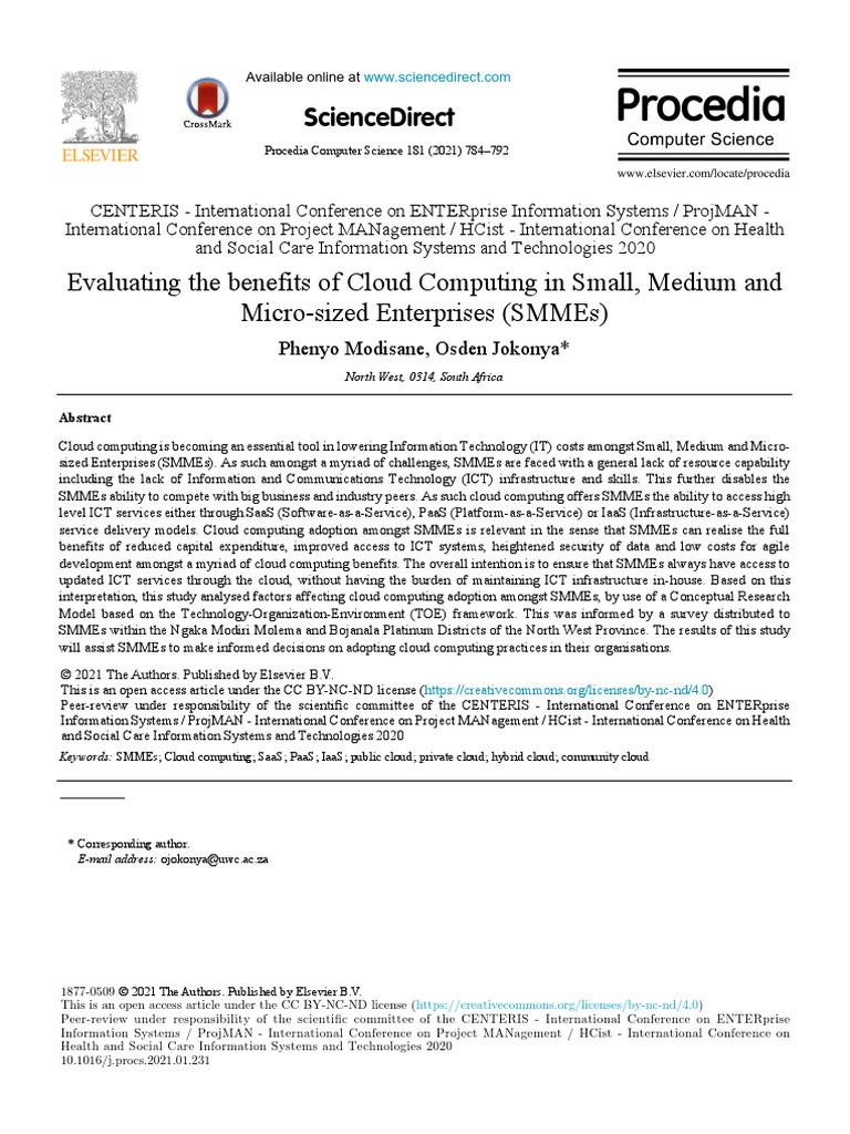 Cloud Benefits for SMMEs | PDF | Cloud Computing | Software As A Service