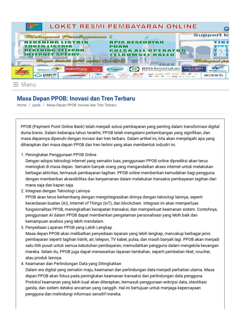 Masa Depan PPOB - Inovasi Dan Tren Terbaru - Loket PPOB | PDF