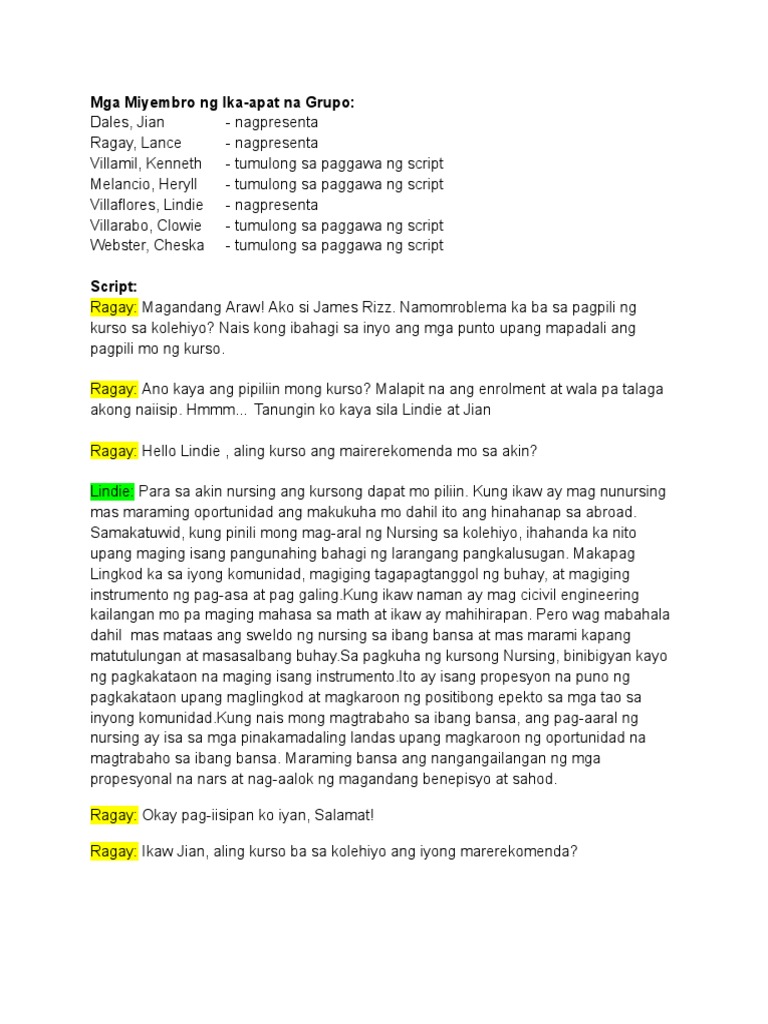Group 4 - Pagpili NG Kurso | PDF
