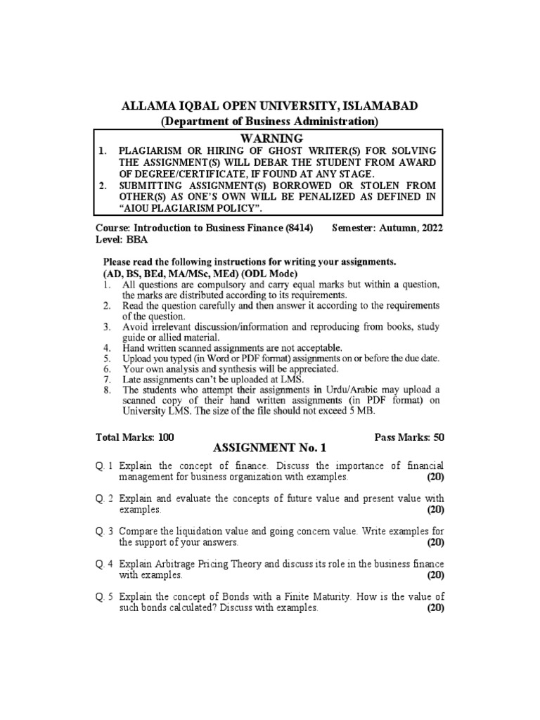 Assignments 8614 | PDF