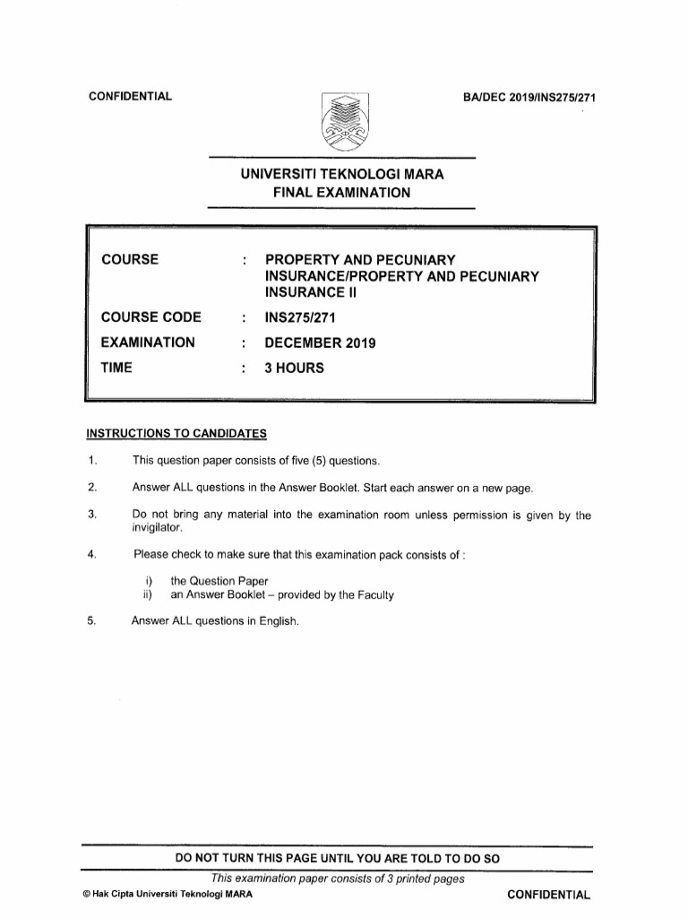 Ins275 271 | PDF | Insurance | Insurance Policy