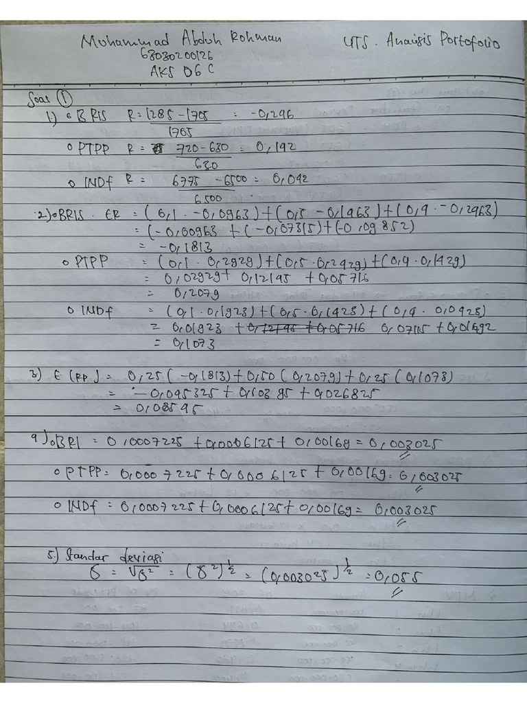 Muhammad Abduh Rohman - 63030200126 - UTS Analisis Portofolio | PDF
