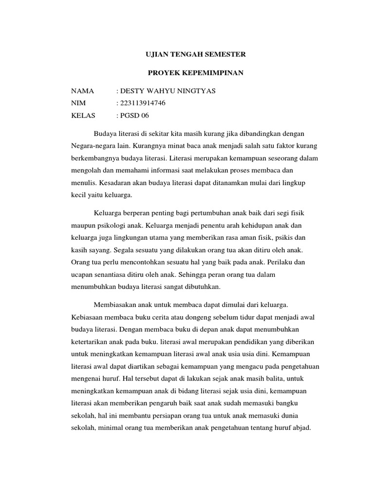 UTS - Proyek Kepemimpinan I | PDF