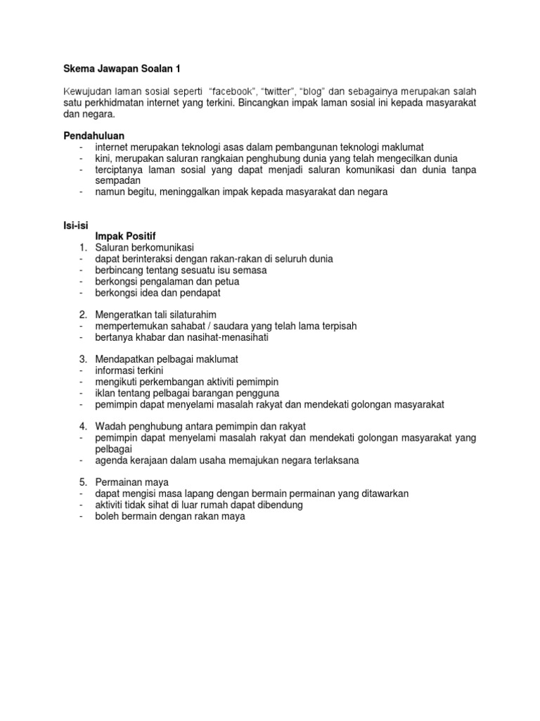 Percubaan STPM Pahang 2011 - Skema Bahasa Melayu Kertas 2 | PDF | Karier & Perkembangan