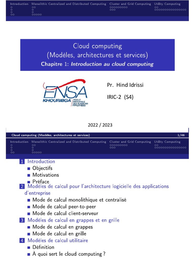 Chapitre 1 - Introduction Au Cloud Computing | PDF