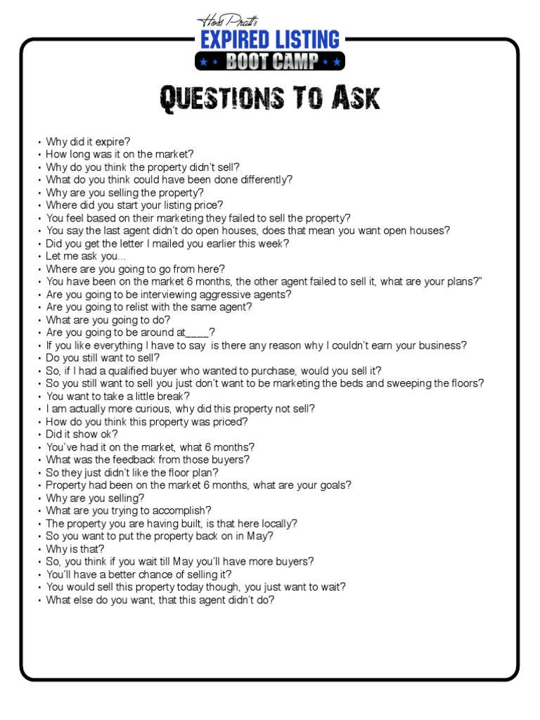 Questions To Ask | PDF