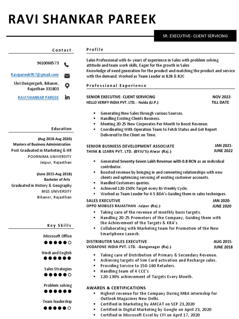 CV RAVI SHANKAR | PDF