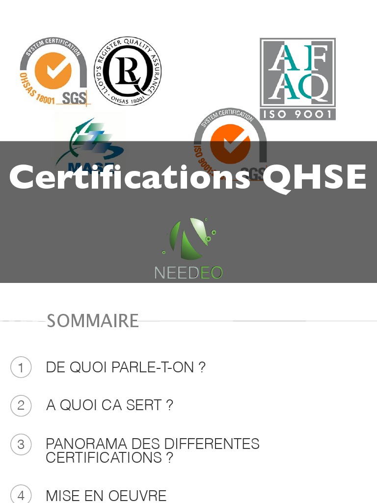 3 Formation Les-Certifications-Qhse | PDF | Consultant | Audit