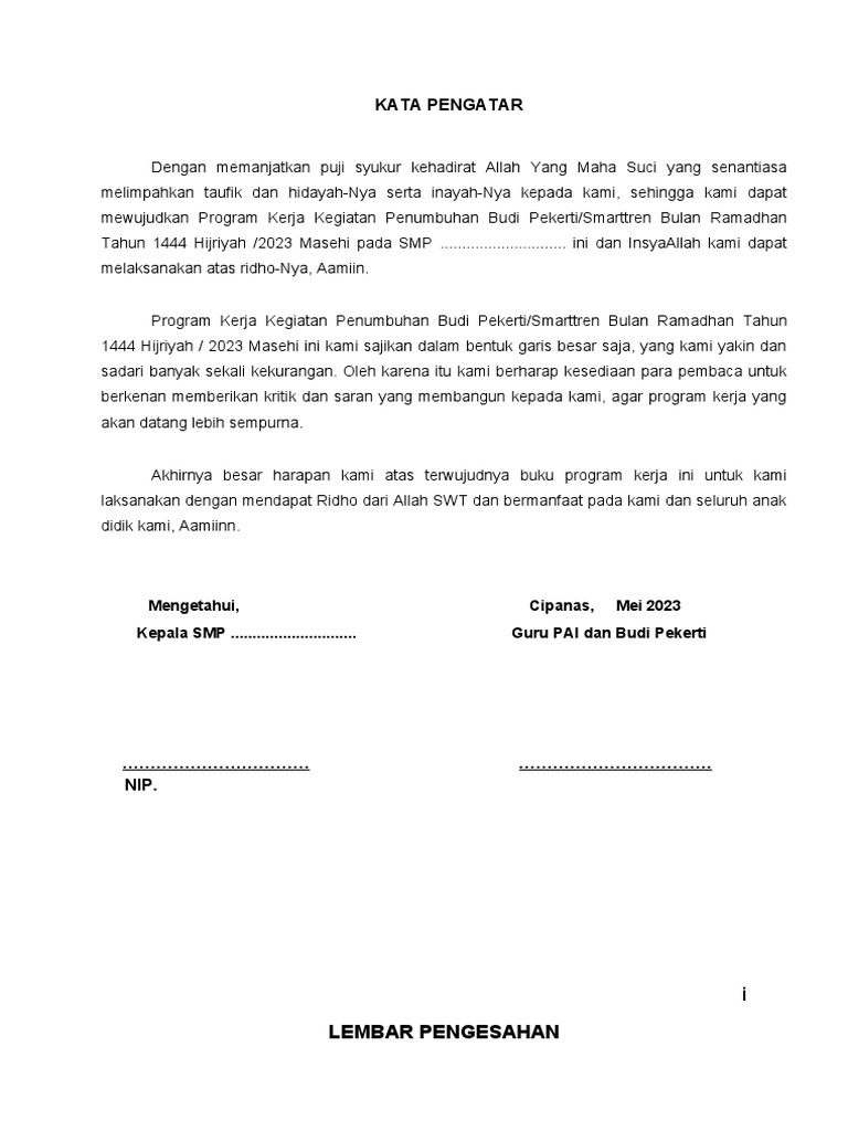 Contoh Program Smarttren SMP ... | PDF