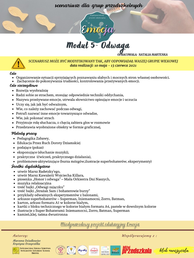 ModuÅ 5-Odwaga - Scenariusz Dla Przedszkoli | PDF