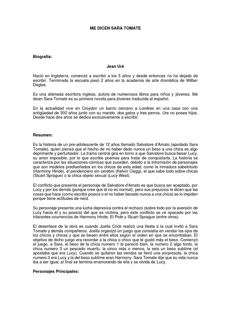 Me Dicen Sara Tomate | PDF