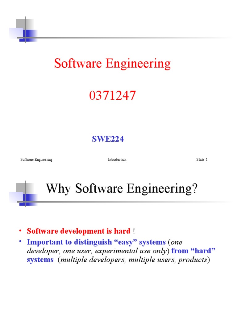 1 Introduction To Software Engineering | PDF | Engineering | Software
