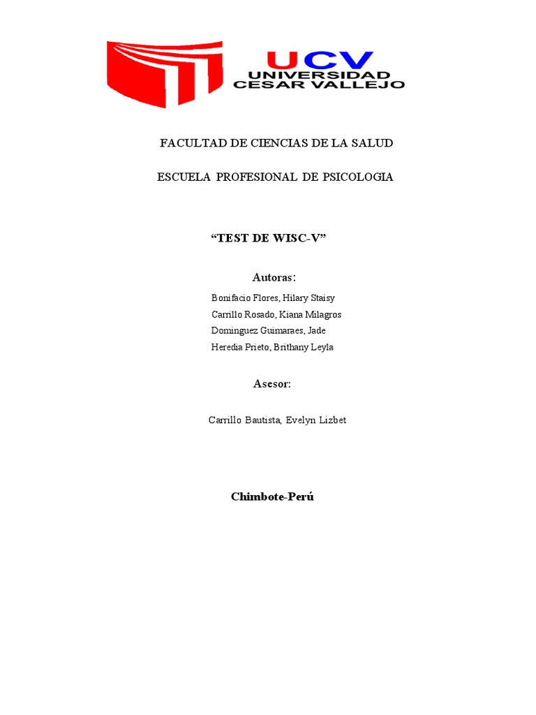 Informe+Del+Wisc V+completo | PDF | Inteligencia | Cociente de inteligencia