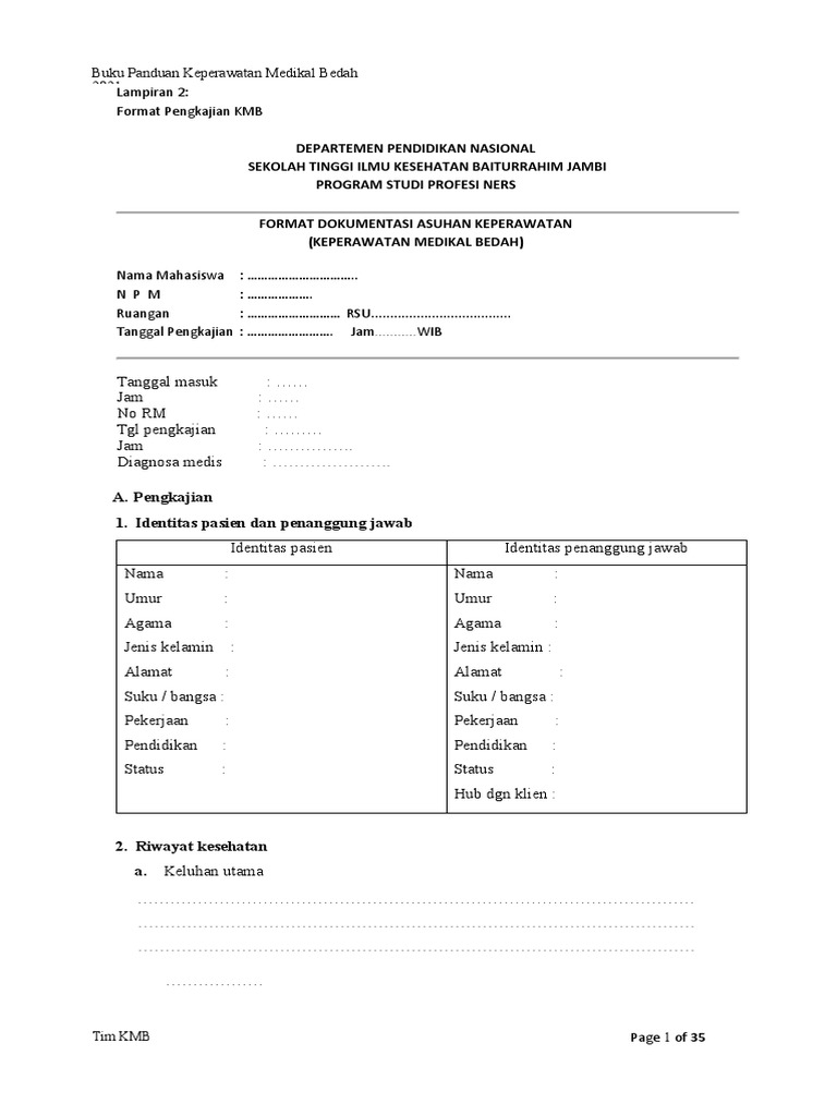 Format Pengkajian KMB | PDF