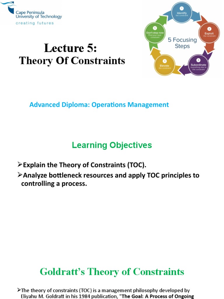 Lecture 5 - Theory of Constraints | PDF