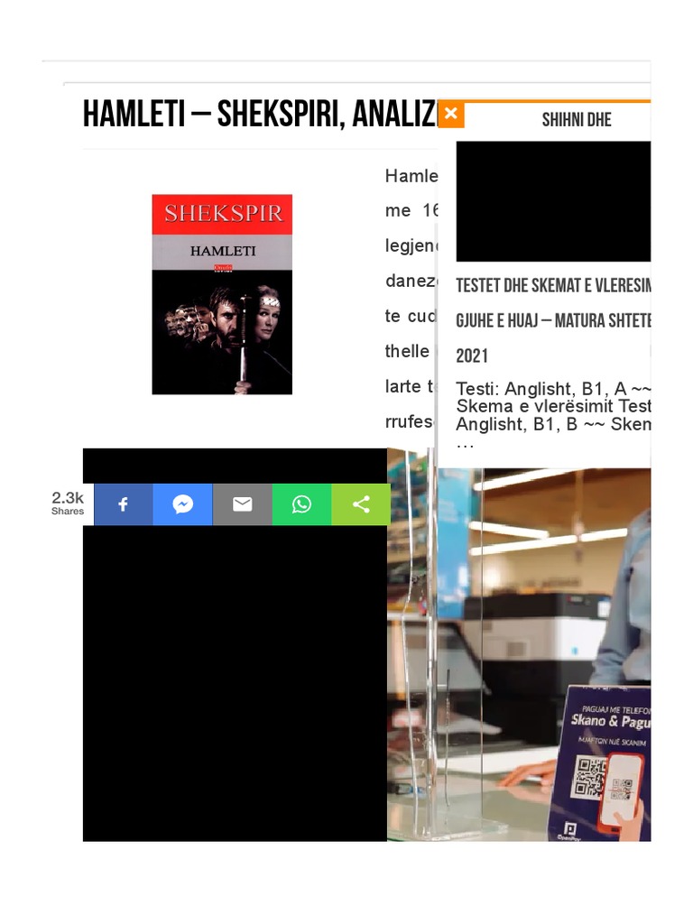 Hamleti - Shekspiri, Analize e Plote e Vepres! | PDF