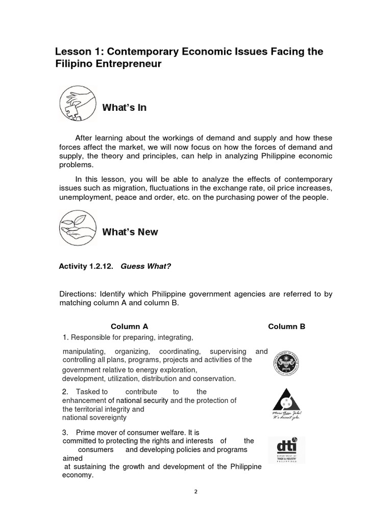 AppliedEcon-Q4 Lesson 1 | PDF